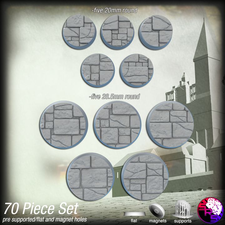 3D Printable Cracked Bricks Bases (Expansion Sizes) by Sync Ratio Systems